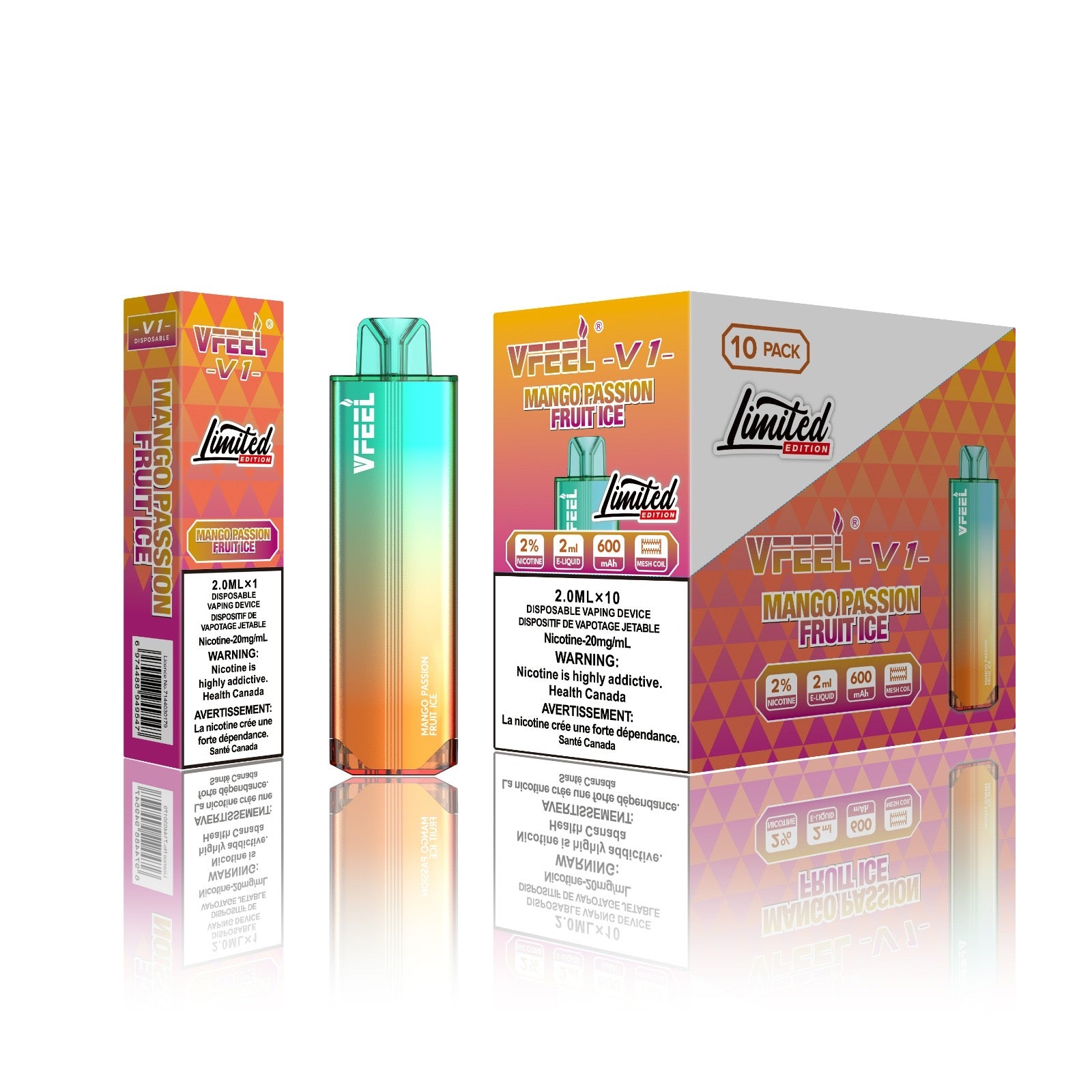 VFEEL V1 MANGO PASSION FRUIT ICE – VFEEL Vape inc.